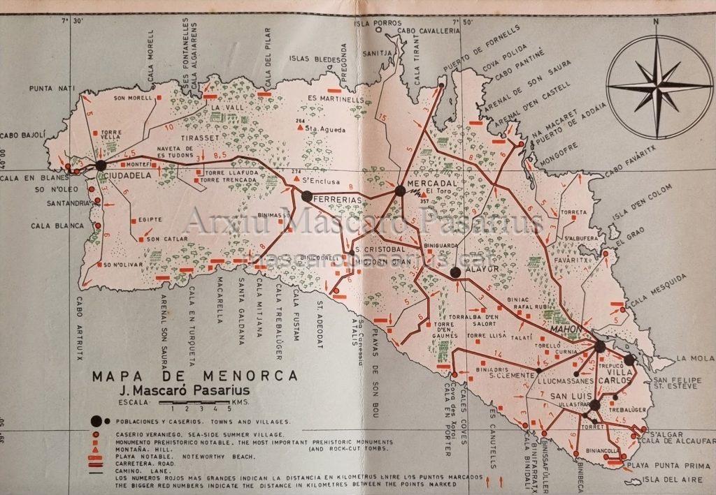 Mapa de Menorca y planos de Mahón y Ciudadela. 1965 – Josep Mascaró ...